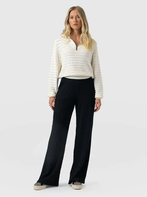SAINT + SOFIA Victory Straight Leg Pant - Black Textured
