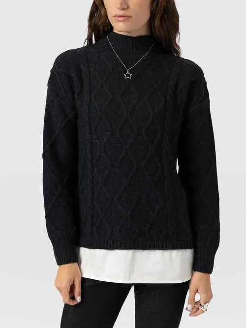 SAINT + SOFIA Arden Mock Shirt Sweater