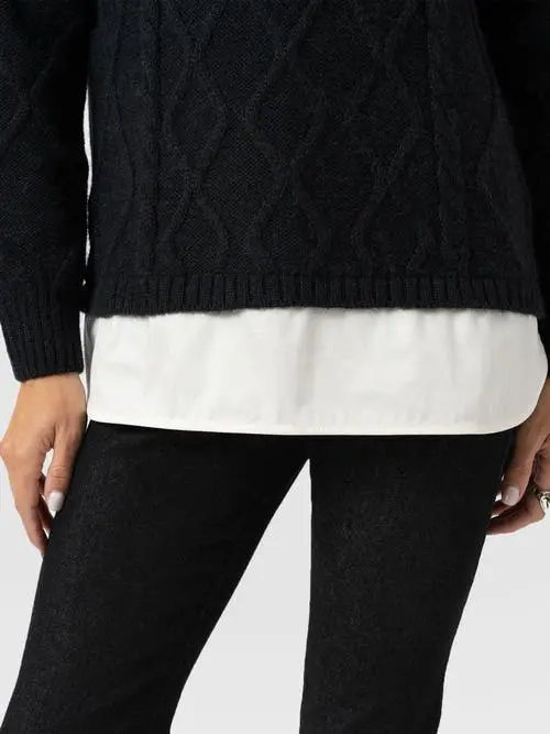 SAINT + SOFIA Arden Mock Shirt Sweater