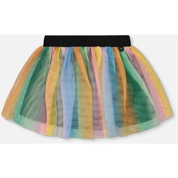 DEUX PAR DEUX Flared Mesh Skirt - Multicolor