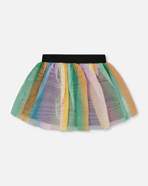 DEUX PAR DEUX Flared Mesh Skirt
