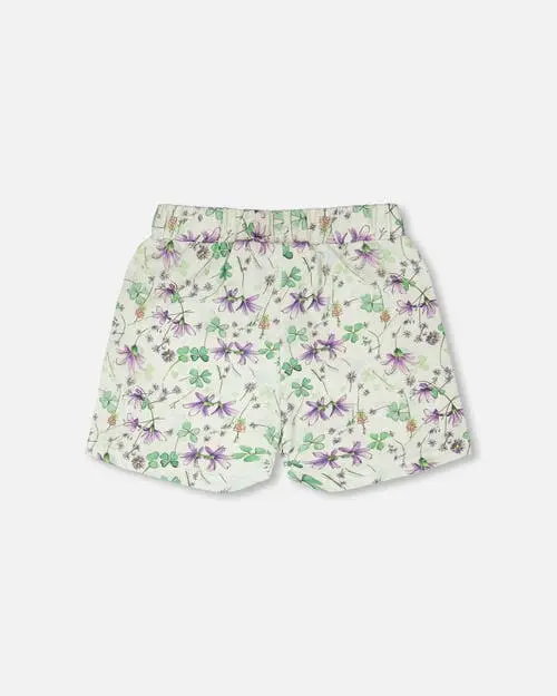 DEUX PAR DEUX Relaxed Cut Floral Jersey Shorts