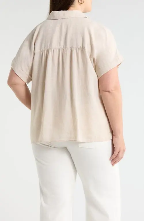 Caslon Linen Blend Button-up Shirt
