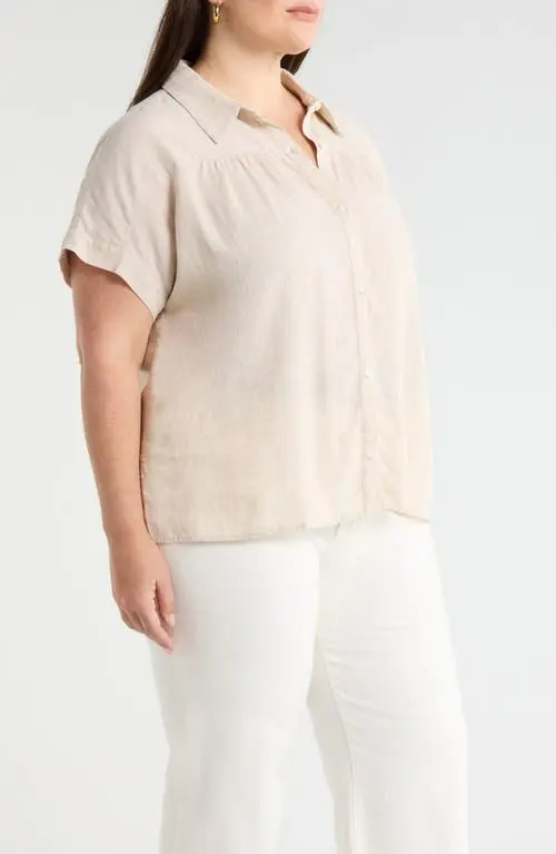 Caslon Linen Blend Button-up Shirt