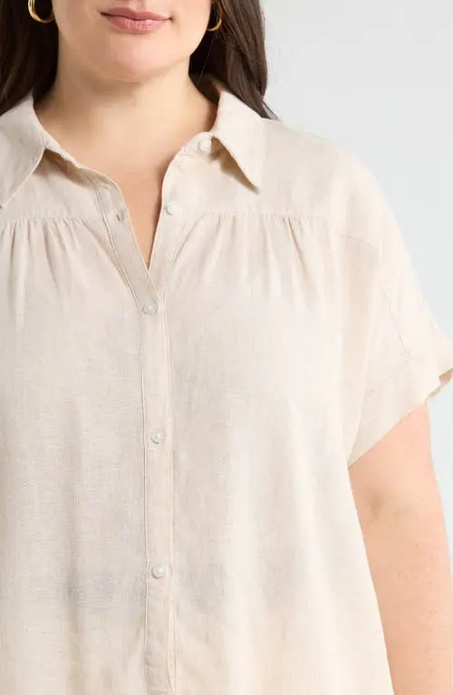 Caslon Linen Blend Button-up Shirt
