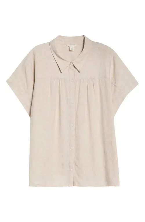 Caslon Linen Blend Button-up Shirt