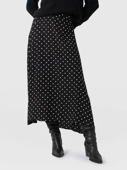 SAINT + SOFIA Sutton Skirt - Black Polka Dot