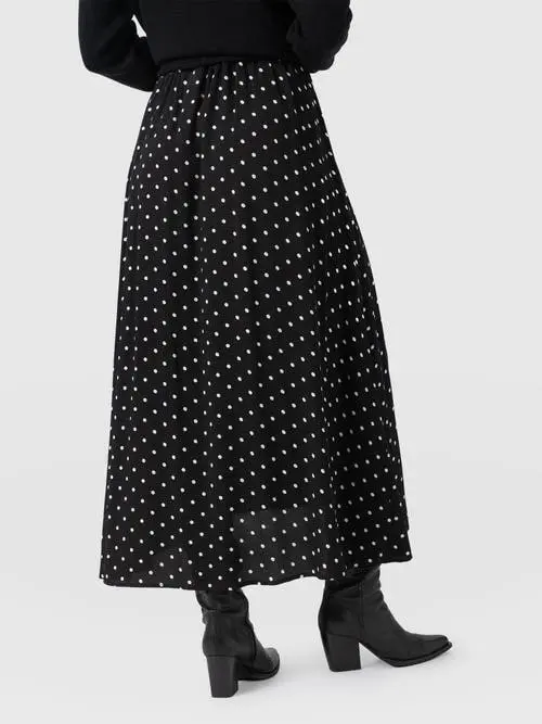 SAINT + SOFIA Sutton Skirt - Black Polka Dot