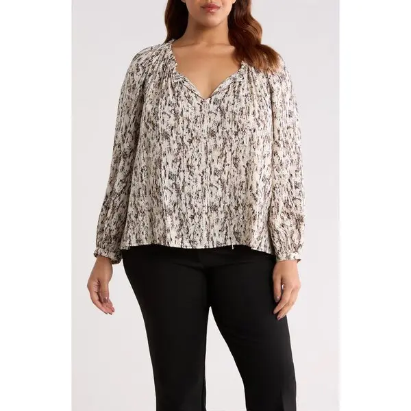 Nordstrom Gathered Tie Neck Top