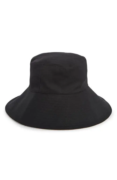 Nordstrom Reversible Cotton Bucket Hat - Black- Ivory