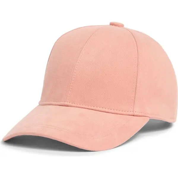 Nordstrom Brushed Cotton Baseball Cap - Salmon