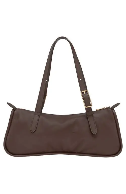 Longchamp East/west Leather Shoulder Bag - Mocha