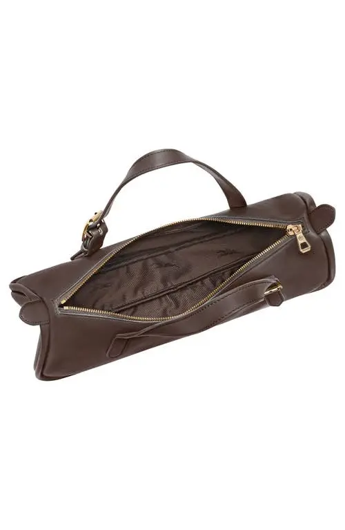 Longchamp East/west Leather Shoulder Bag - Mocha