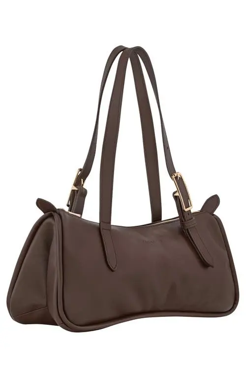 Longchamp East/west Leather Shoulder Bag - Mocha