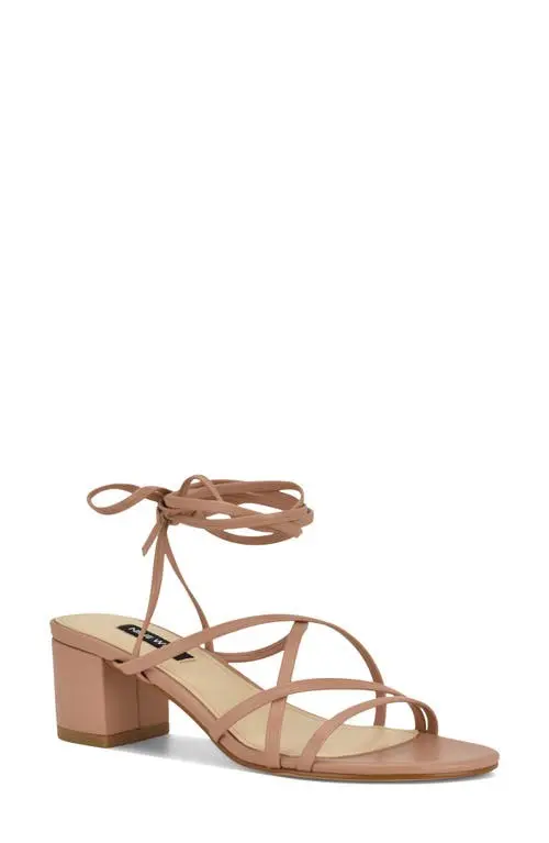 Nine West Aloud Ankle Wrap Sandal - Light Natural