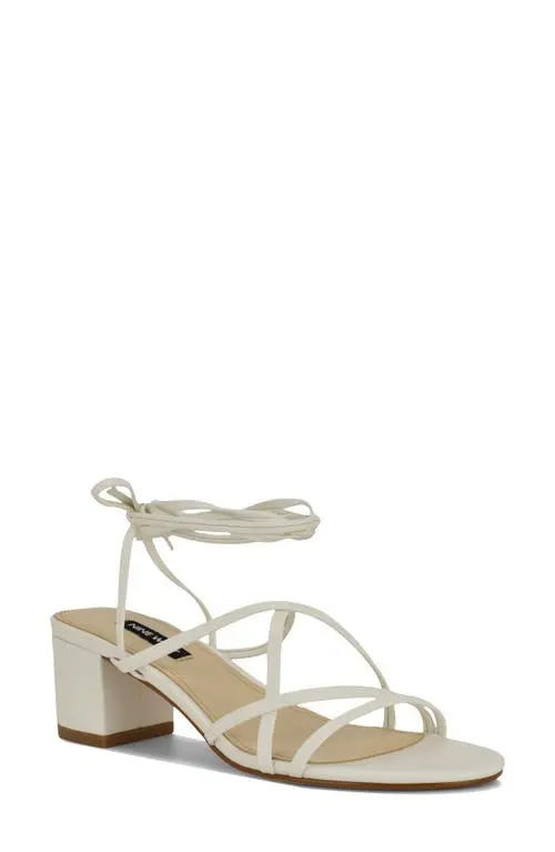 Nine West Aloud Ankle Wrap Sandal - White
