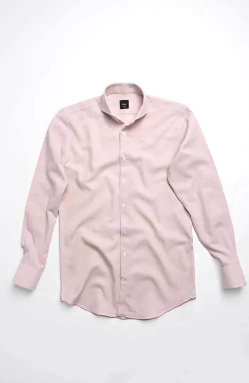 BRISK Modern Cotton Linen Shirt - Light Pink