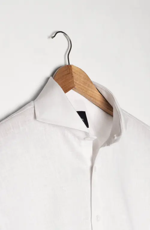 BRISK Modern Cotton Linen Shirt - White
