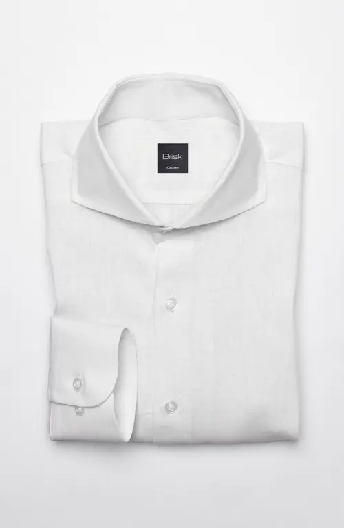 BRISK Modern Cotton Linen Shirt - White