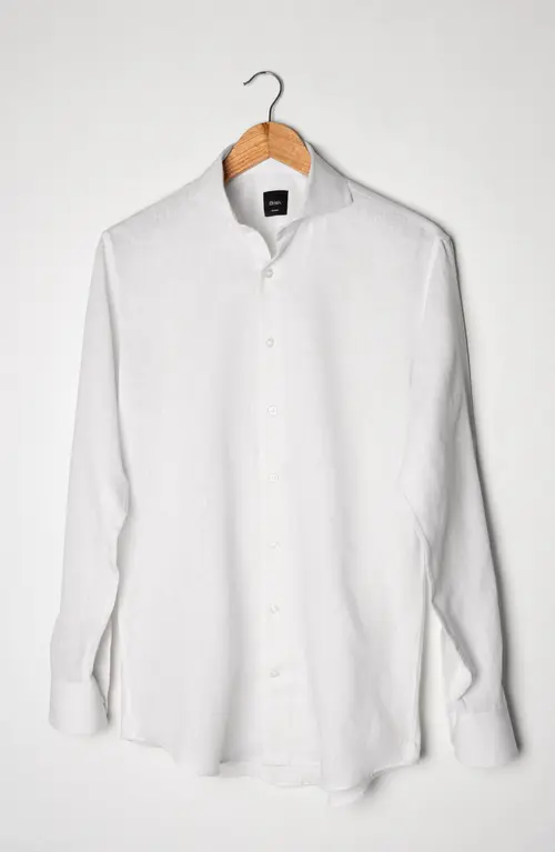 BRISK Modern Cotton Linen Shirt - White