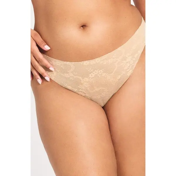SAVAGE X FENTY No-show Lace Thong - Honey Nude