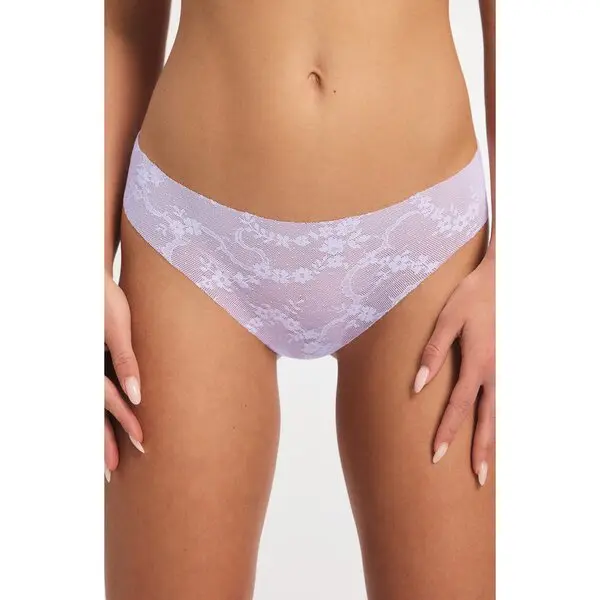 SAVAGE X FENTY No-show Lace Thong - Lilac Fleur