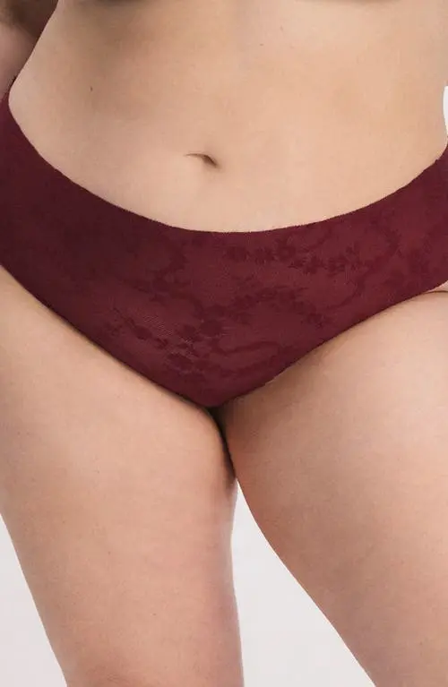 SAVAGE X FENTY No-show Lace Hipster Briefs - Dark Cherry