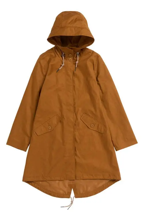 SEASALT CORNWALL Seafaring Waterproof Linen & Organic Cotton Hooded Coat - Nutwood
