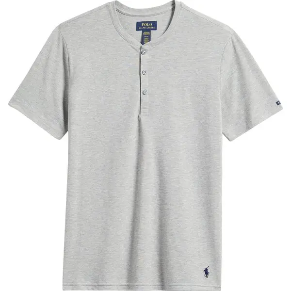 Polo Ralph Lauren Featherweight Short Sleeve Henley Pajama Top - Grey