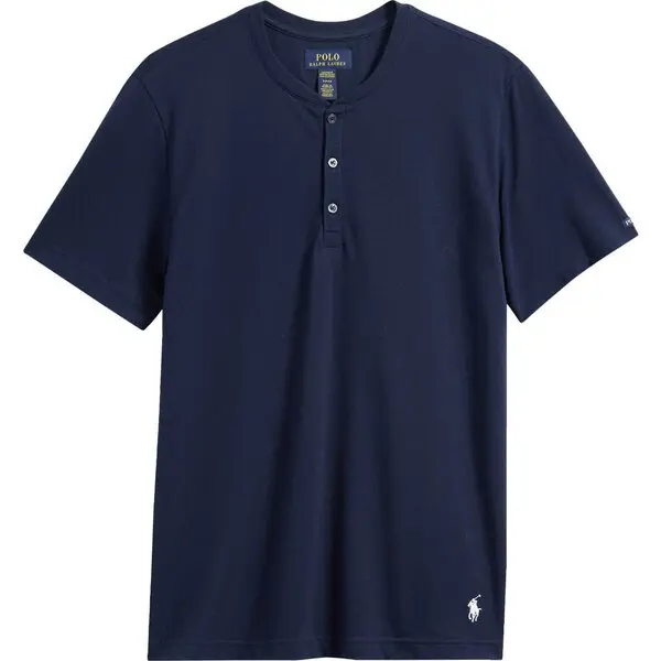 Polo Ralph Lauren Featherweight Short Sleeve Henley Pajama Top - Navy