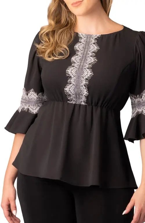 KIYONNA Lace Peplum Top