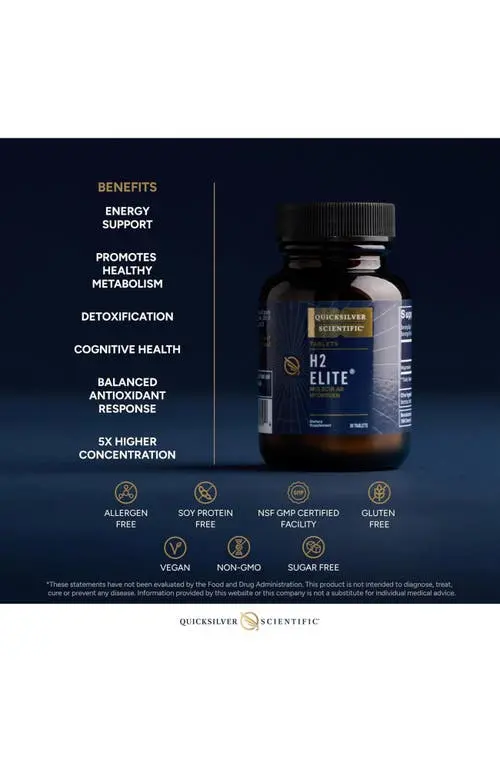 QUICKSILVER SCIENTIFIC H2 Elite Molecular Hydrogen Magnesium Malate Tablets