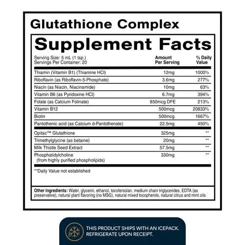 QUICKSILVER SCIENTIFIC Glutathione Complex Milk Thistle And Vitamin B Complex Liquid Supplement - None