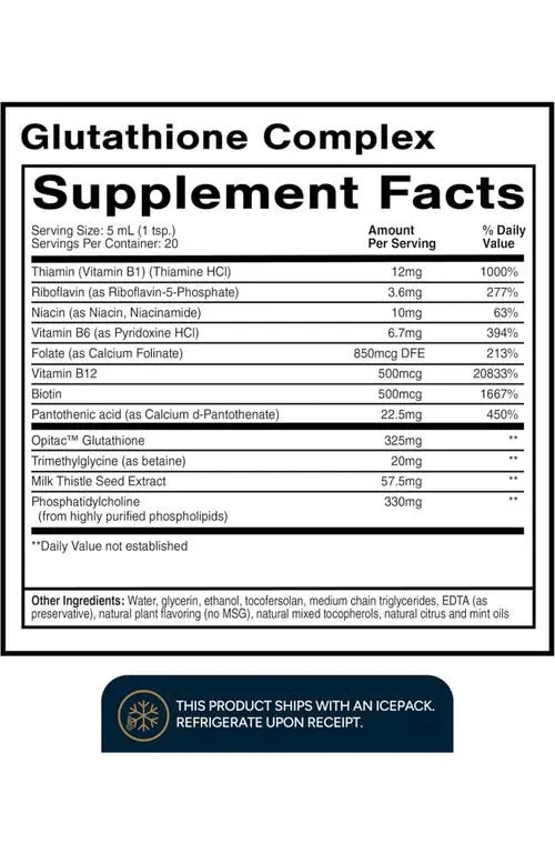 QUICKSILVER SCIENTIFIC Glutathione Complex Milk Thistle And Vitamin B Complex Liquid Supplement - None