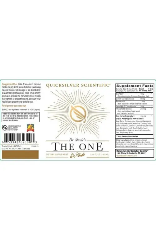 QUICKSILVER SCIENTIFIC The One Liquid Adaptogenic Supplement With Resveratrol And Coq10