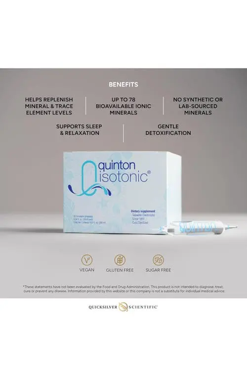 QUICKSILVER SCIENTIFIC Isotonic Solution Sea Water Mineral Electrolyte Liquid Supplement