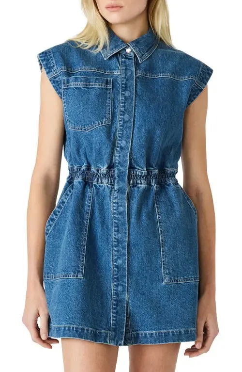 Steve Madden Robbie Denim Minidress - Aruba Blue