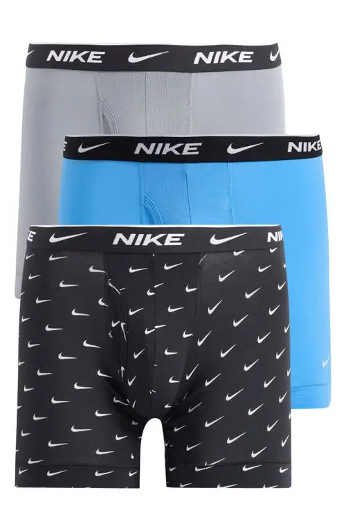 Nike Dri-fit Essential Assorted 3-pack Stretch Cotton Boxer Briefs - Black/grey Assorted