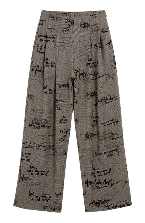 Desigual Check Print Pleated Front Trousers