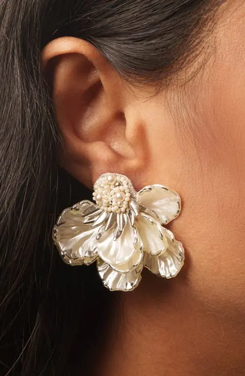 Deepa Gurnani Wally Floral Faux Pearl Drop Earrings