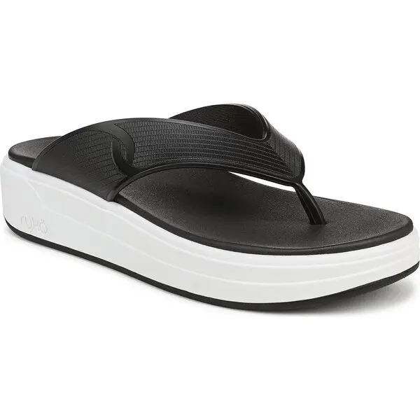 RYKA Viv Platform Thong Sandal - Black