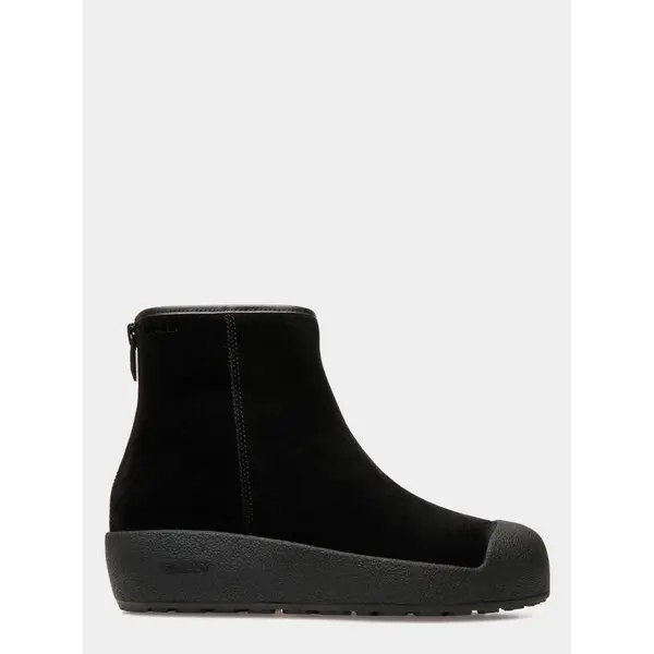 Bally Curling Bootie In Suede - Black