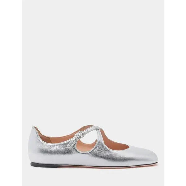 Bally Rina Flat In Sheep Leather - Silver