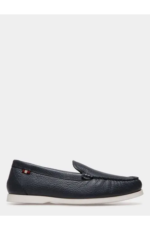 Bally Nelson Loafer In Deer Leather - Blue