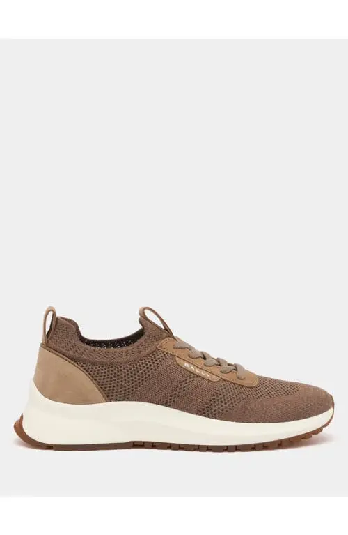 Bally Outline Sneaker In Leather Lined With Lambsfur - Brown