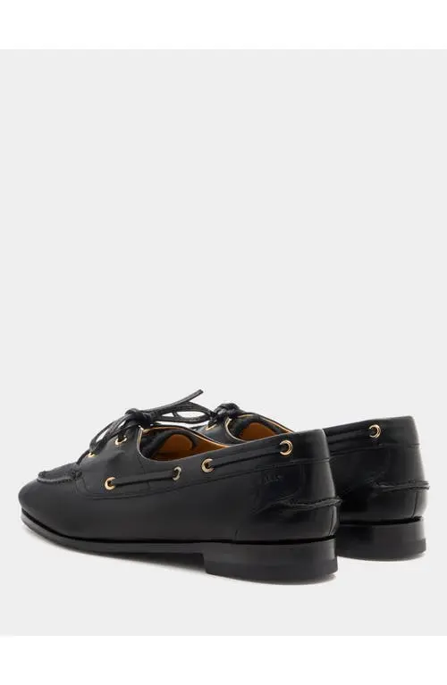 Bally Plume Leather Moccasin - Black/black