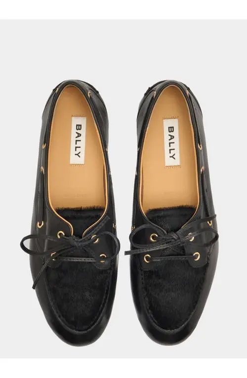 Bally Plume Leather Moccasin - Black/black