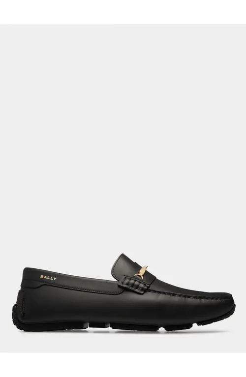 Bally Pilot Driver In Calf Leather With Calf Leather Lining - Black