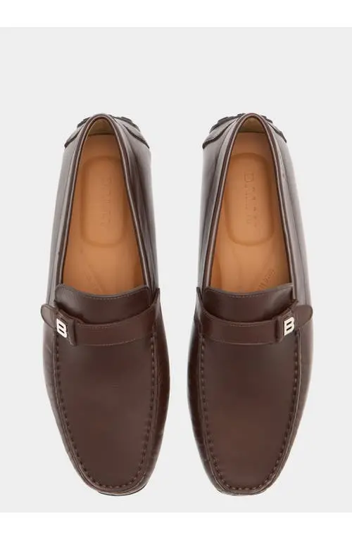 Bally Pilot Driver In Leather - Brown