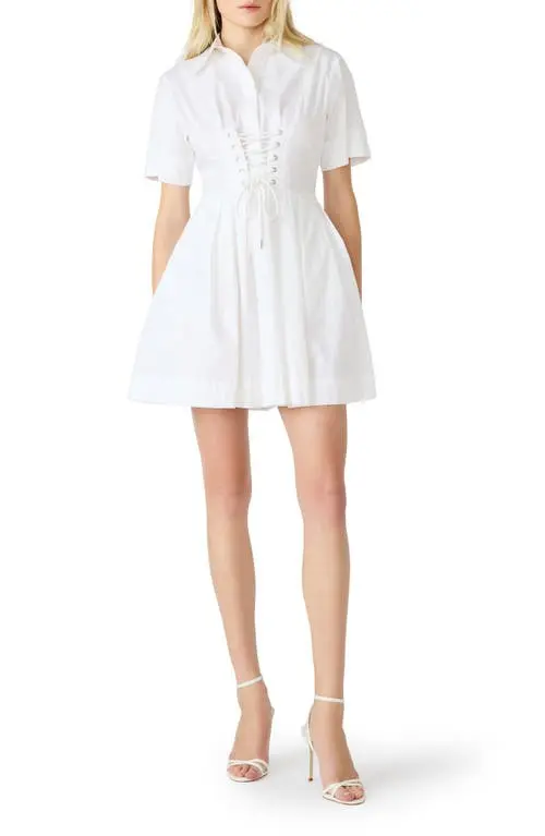 Steve Madden Ninna Lace Front Dress - White